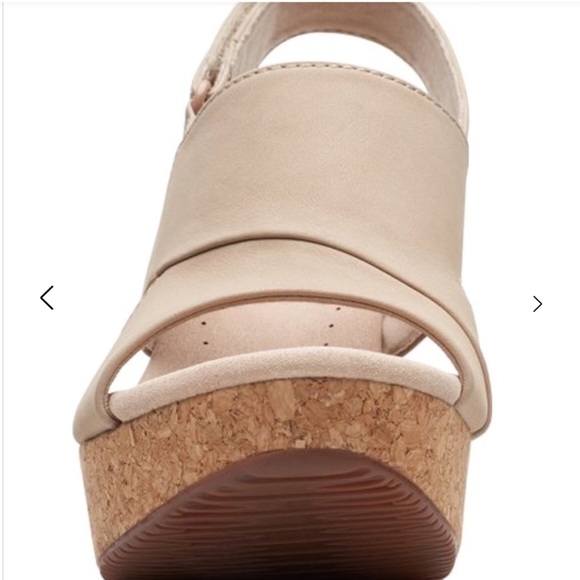 Clarks | Shoes | Clarks Sand Annadel Sky Nubuck Wedge Slingback Fun ...